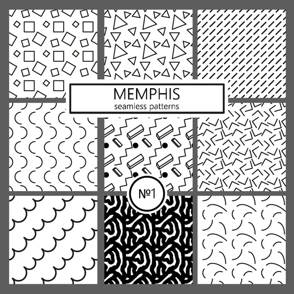 Collection of swatches memphis patterns - seamless. Fashion 80-90s ...