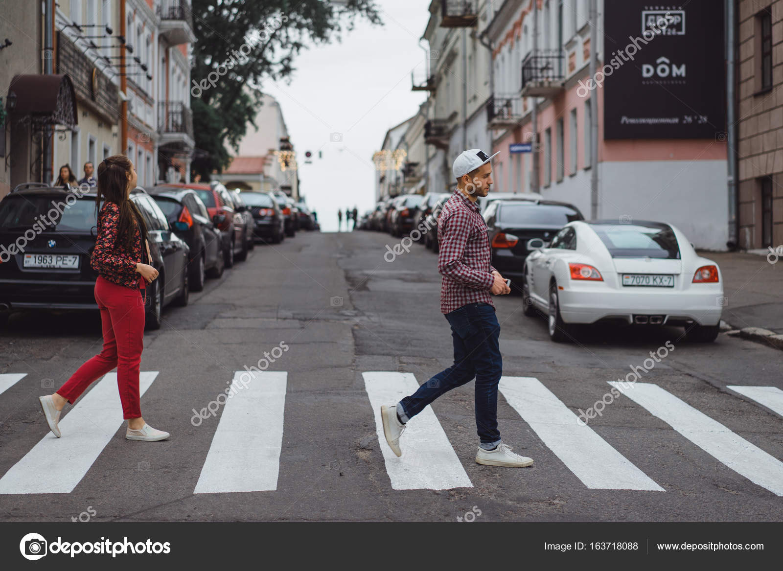 City Sidewalk Side View