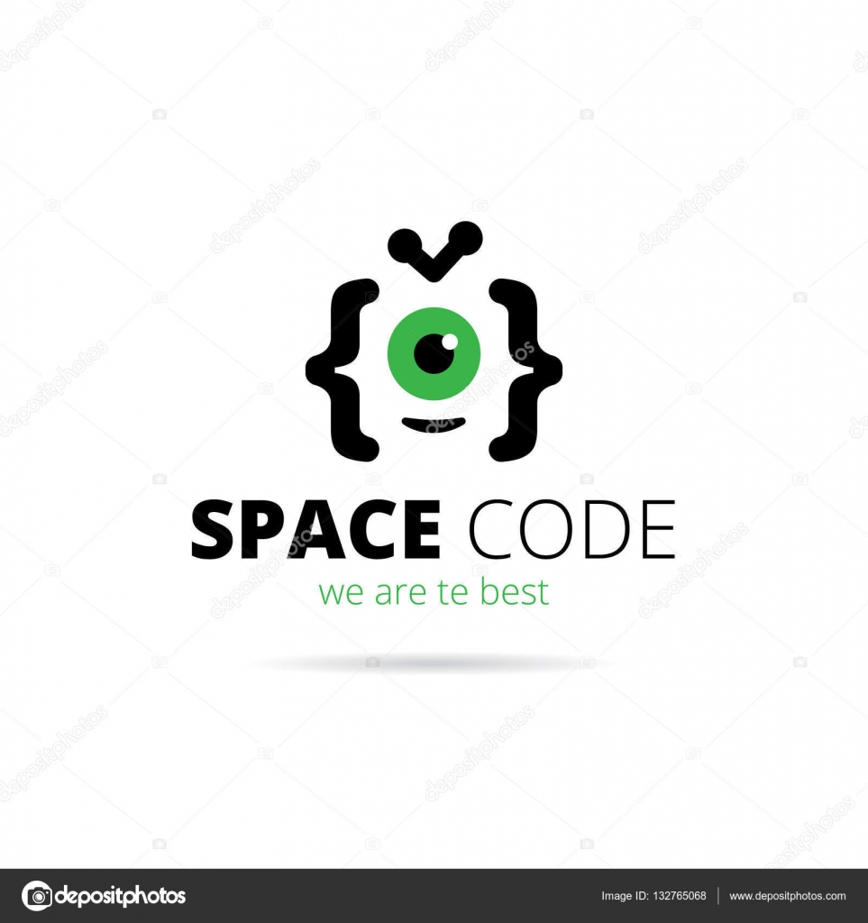 Web development studio logo. Alien mascot coding vector logotype Stock ...