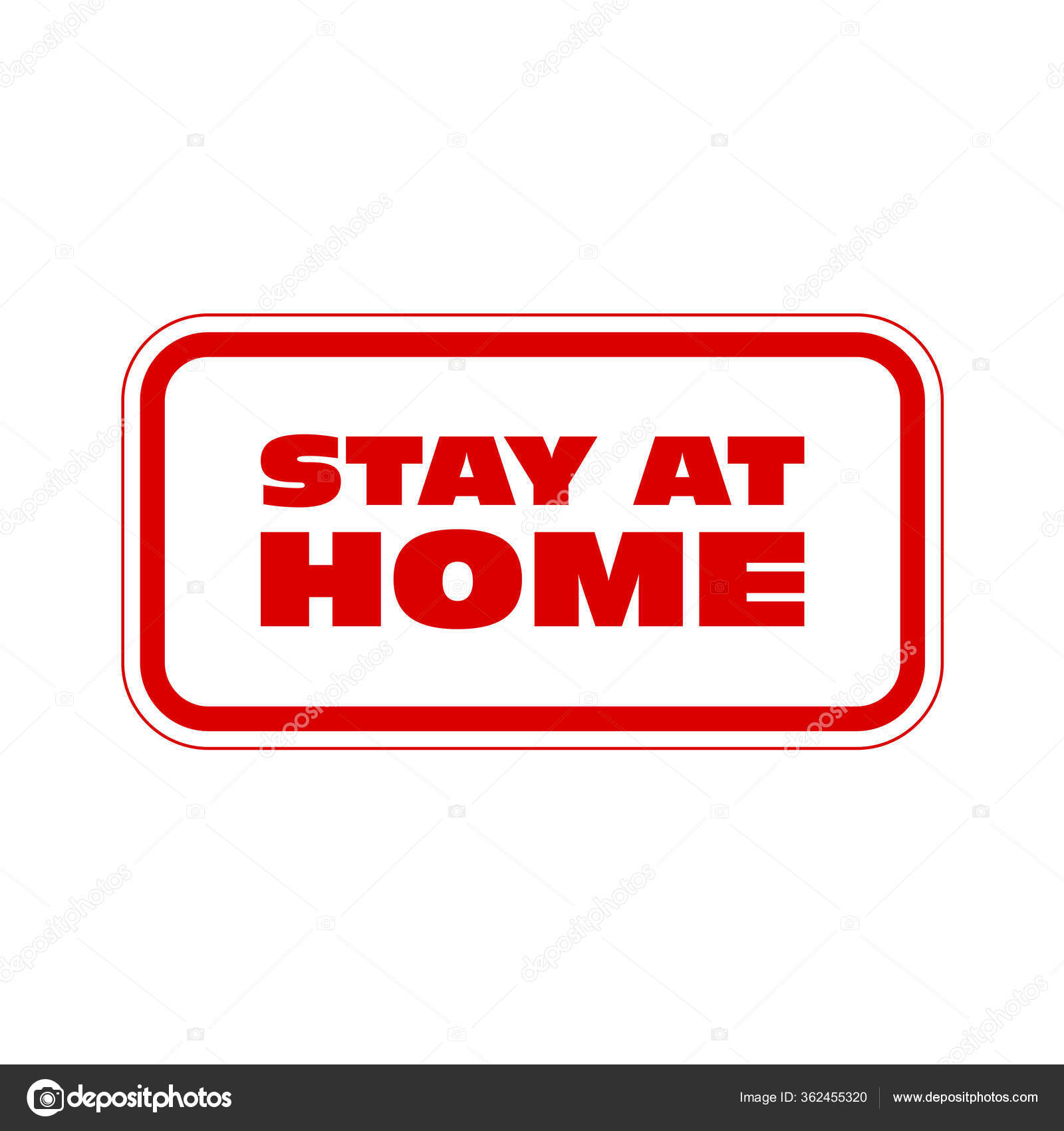 Stay Home Placard Call Self Isolation Quarantine Sticker Stock Vector ...