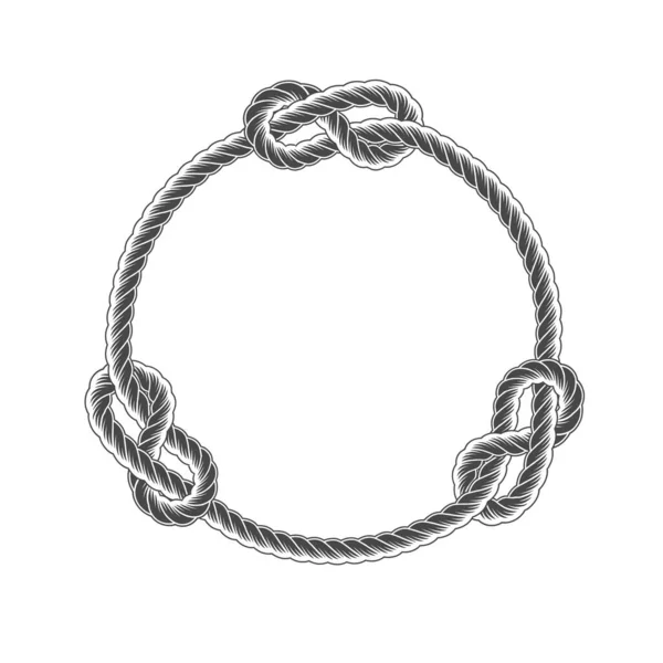 Twisted rope circle - round frame with knots Stock Vector Image by ...