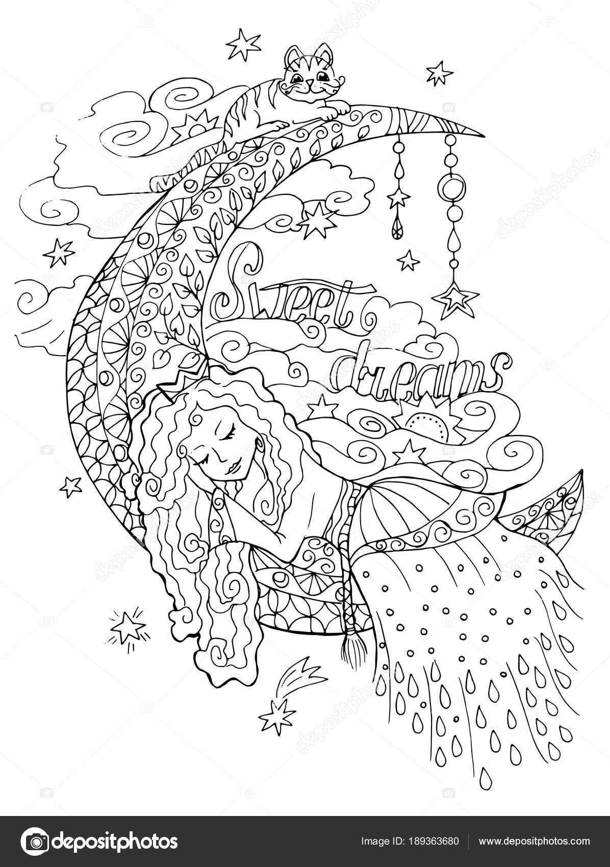 The Princess sleeps on the moon Stock Vector Image by ©SnowKat #189363680