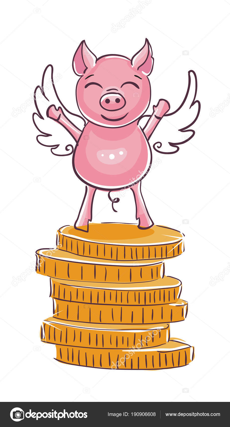 Lucky piggy doodling — Stock Vector © SnowKat #190906608