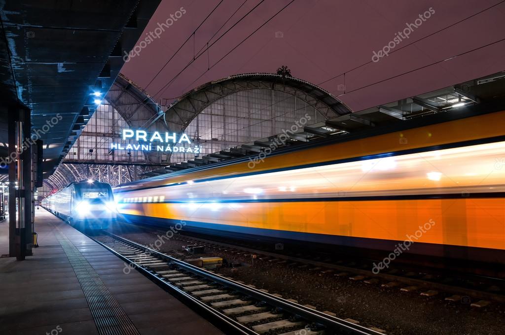 Speeding Train At Night