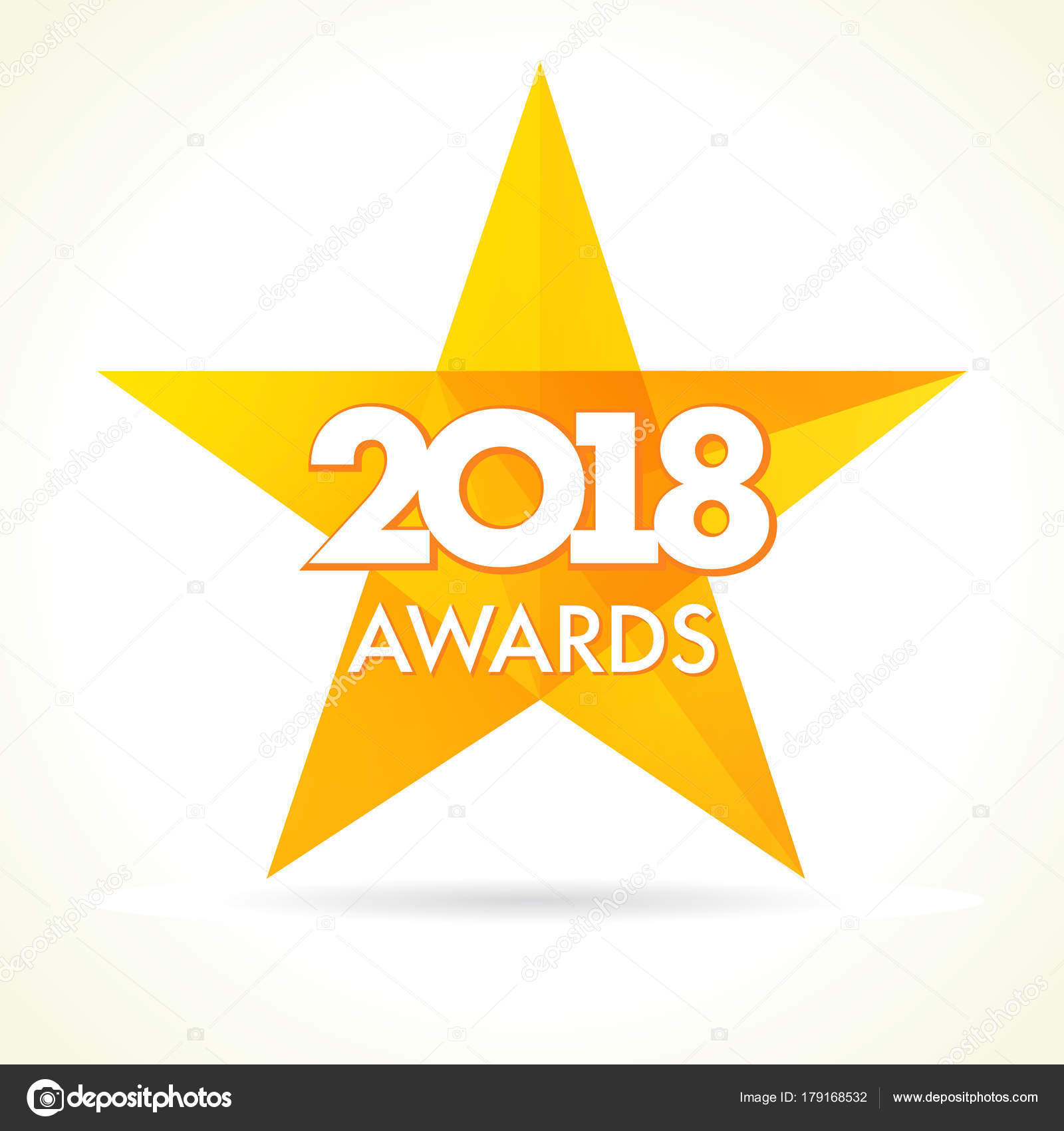 2018 Awards Star Logo Golden Label Vector Facet Star Award — Stock ...