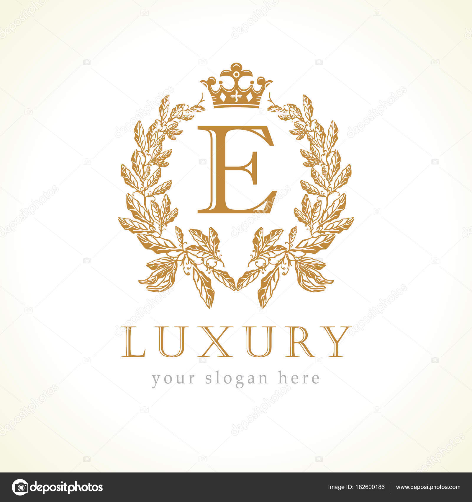 Luxury Letter Crown Monogram Logo Laurel Elegant Beautiful Identity ...