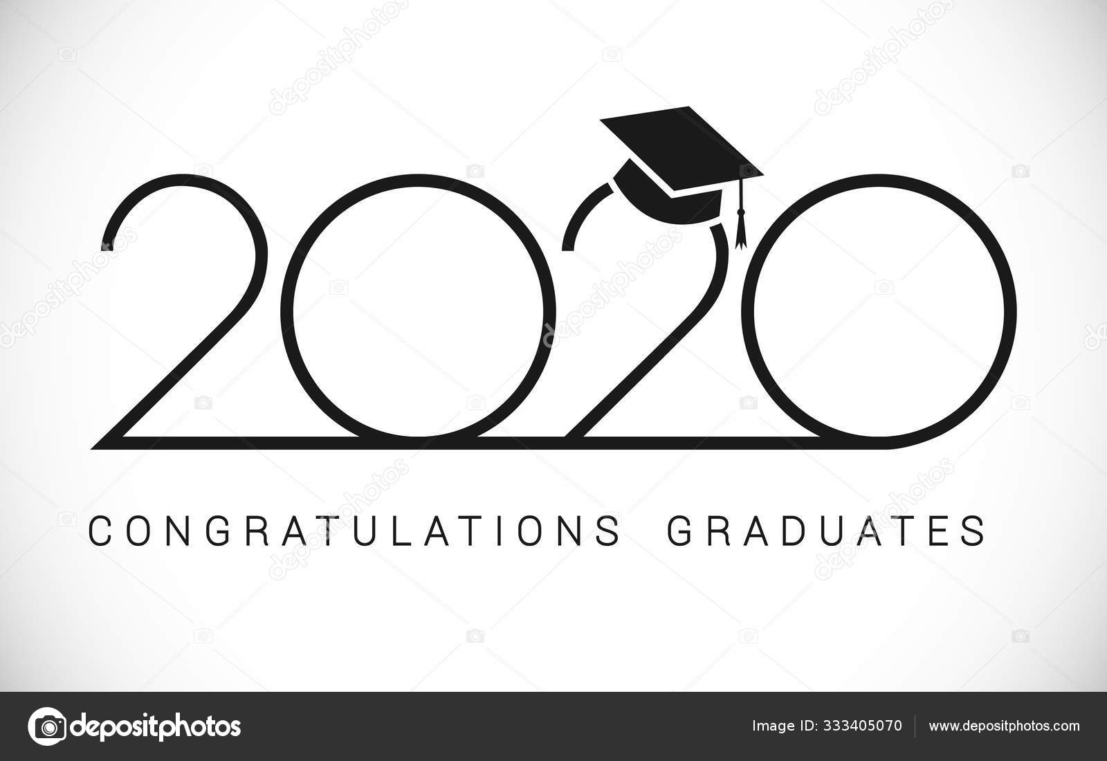 Class 2020 Year Graduation Banner Awards Concept Outline Sign Happy ...