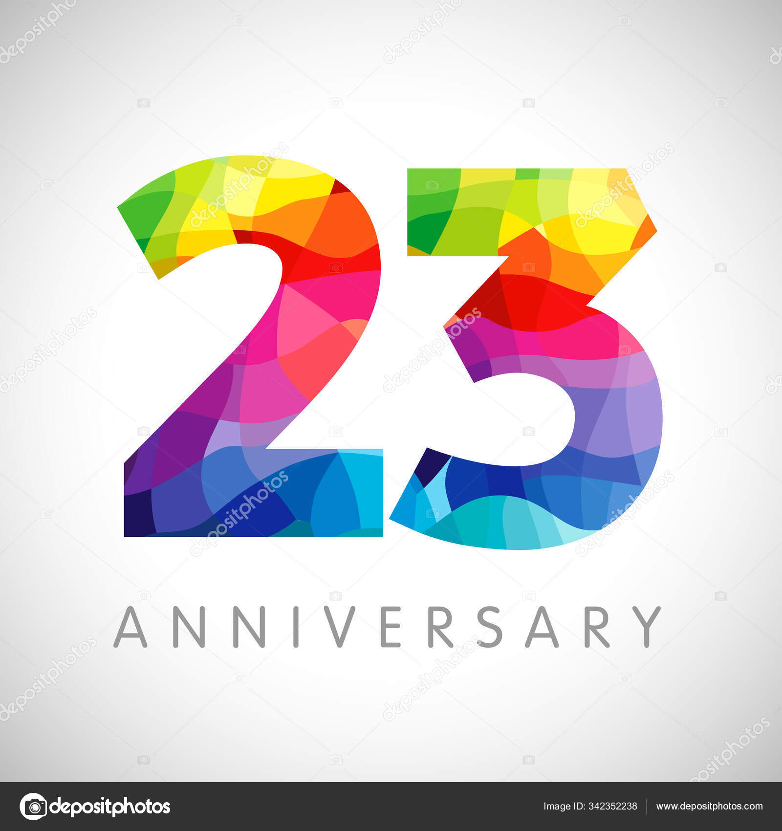 Anniversary Numbers Years Old Logotype Bright Congrats Isolated ...