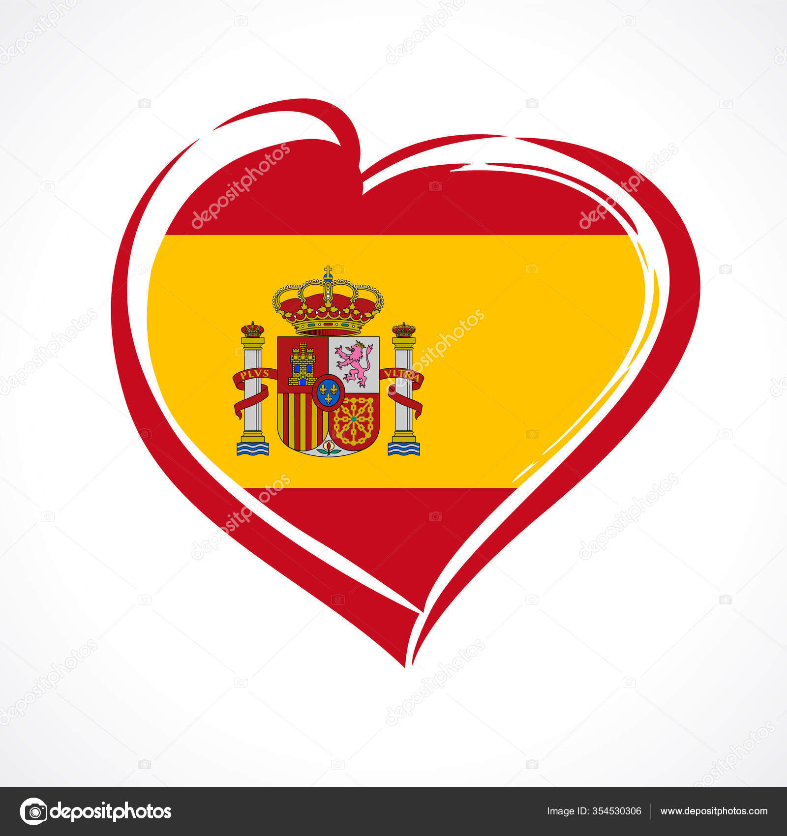 Love Spain Heart Emblem National Flag Colors Spanish Flag Heart Stock ...