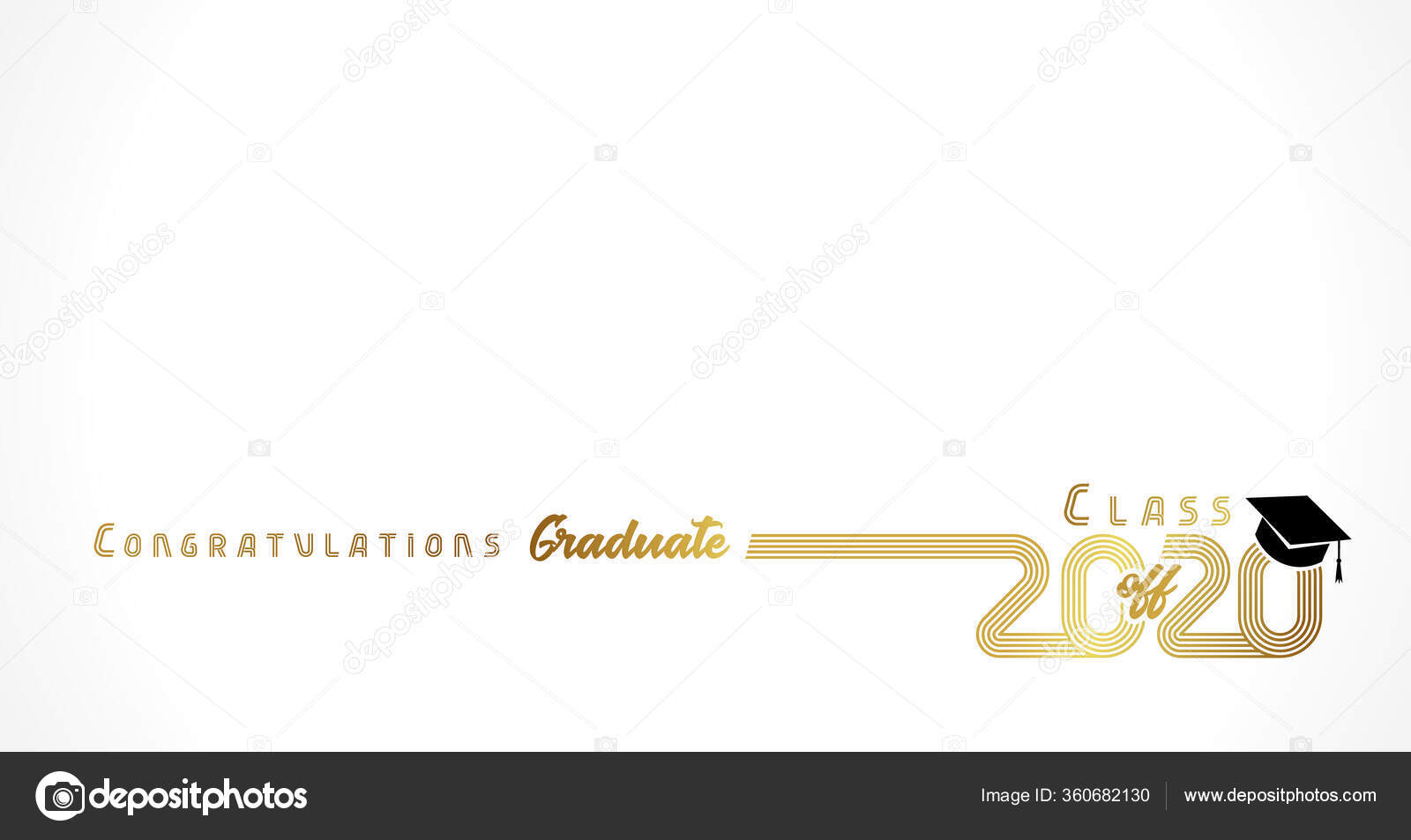 Class 2020 Year Congratulation Graduate Golden Lines Design Gold Vector ...