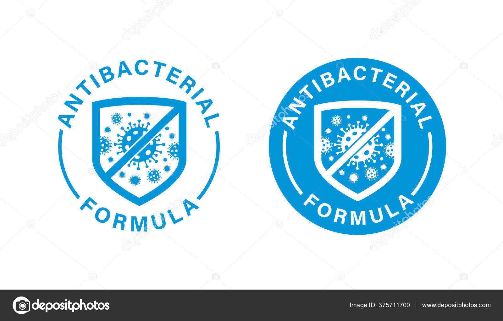 Antibacterial Formula Stamp Shield Crossed Bacteries Vector Isolated ...