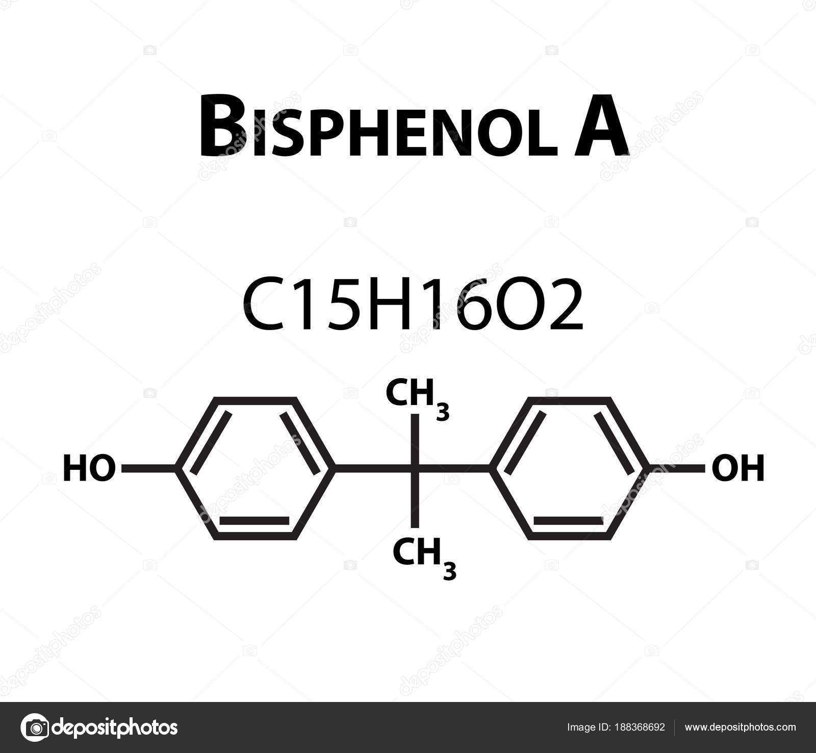 Bisfenol A. Una fórmula química. Infografías. Ilustración vectorial ...