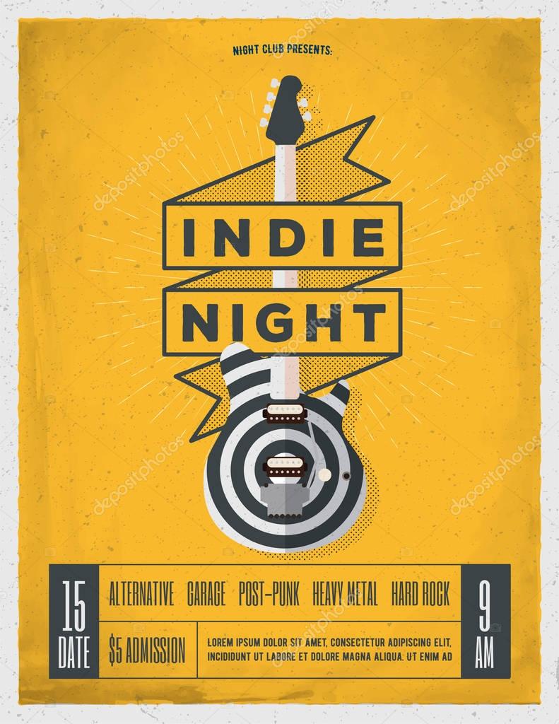 Cartel de Rock Night Party. Volador. Ilustración vectorial de estilo ...