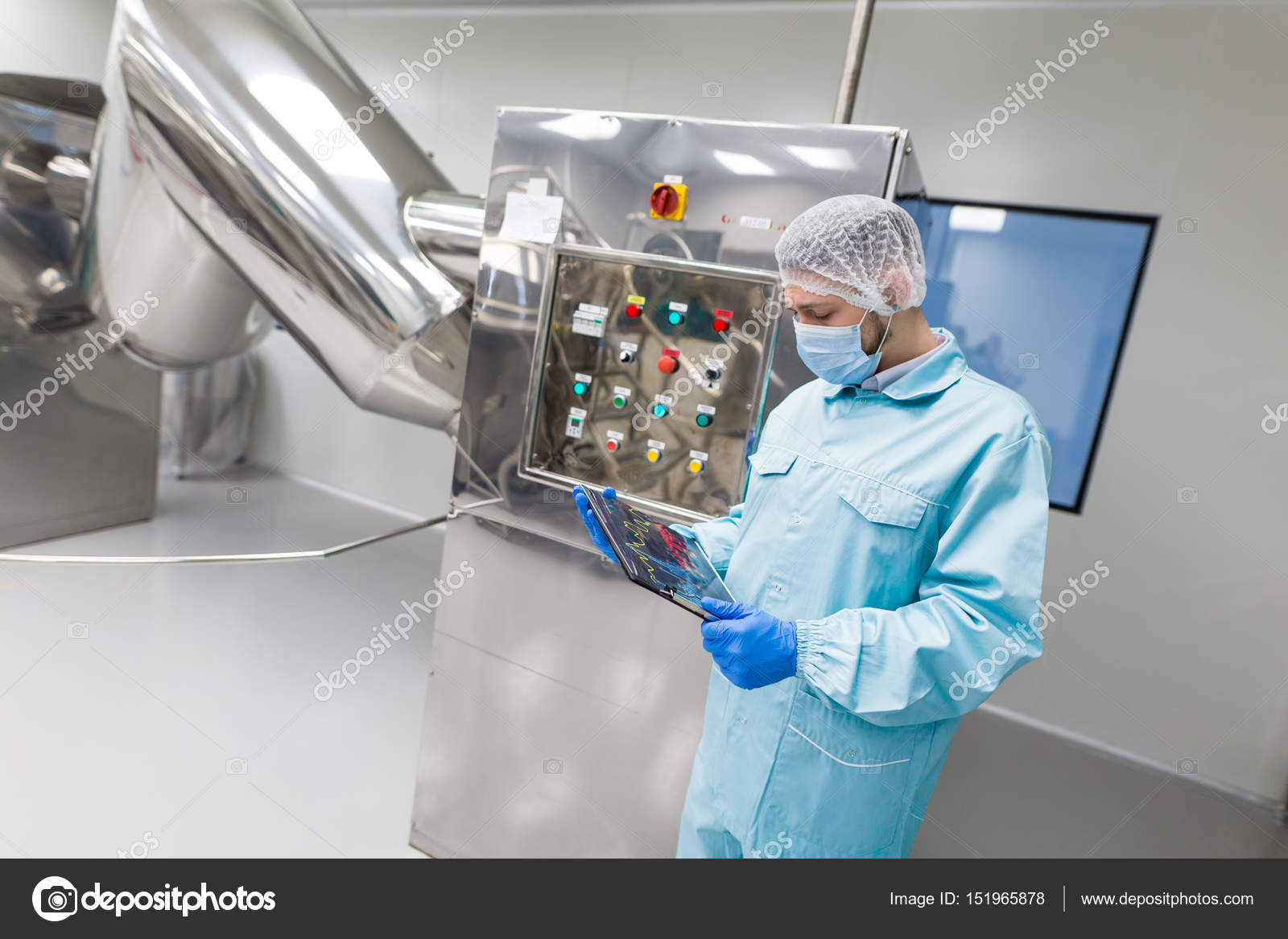 Scientist configures control panel near tank — Stock Photo © fotoevent ...
