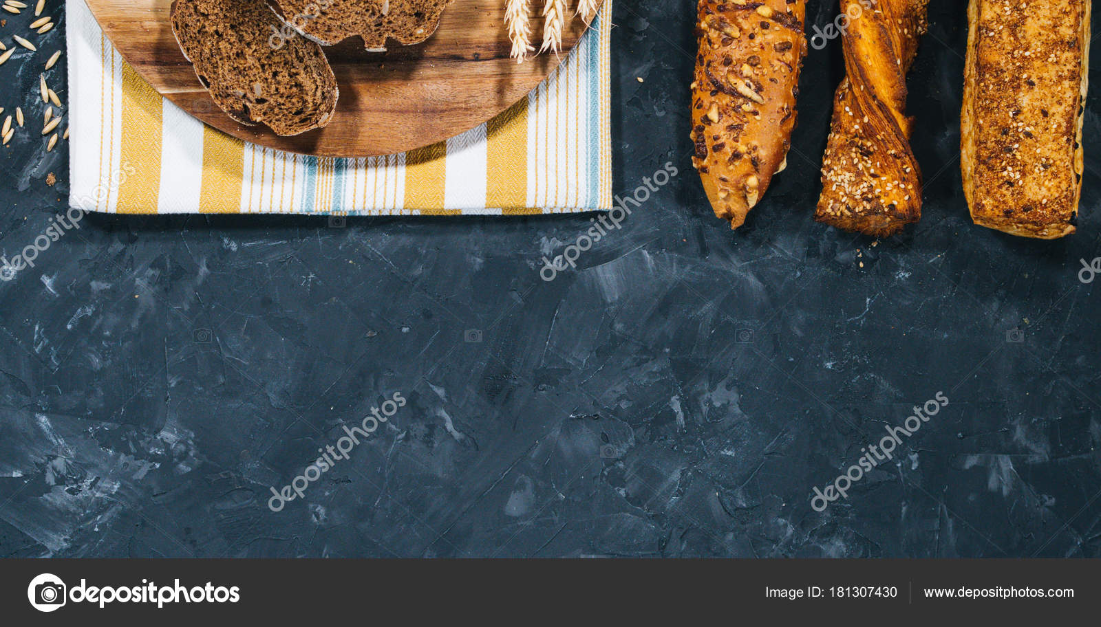 Baking Template Fresh Homemade Bread Cooking Ingredients — Stock Photo ...