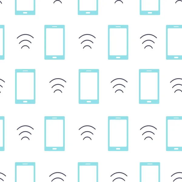 Vector doodle seamless pattern with whatsapp and smartphone. Mobile ...