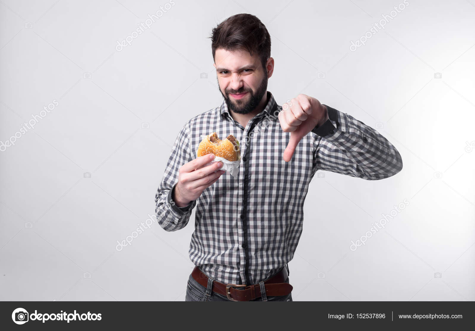 Man do not like hamburger . student eats fast food. not helpful food ...