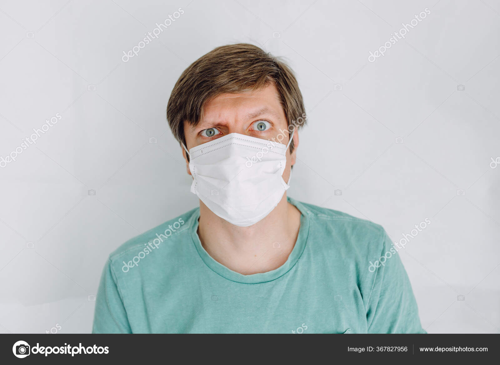 Young Man Mask White Background Stock Photo by ©Iatanni 367827956