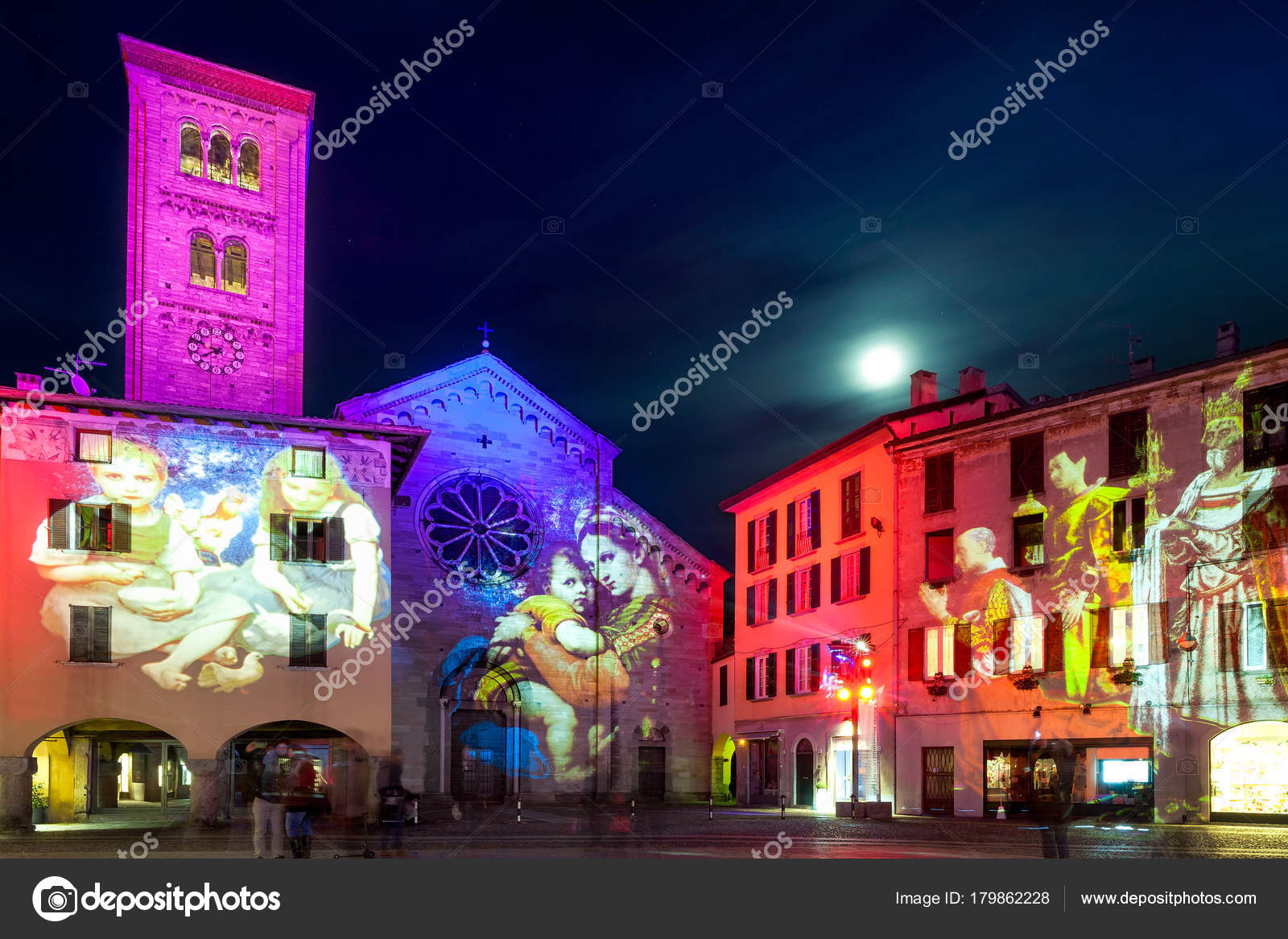 Como, Italy - 12th december 2017, Basilica of Saint Fedele - Como ...