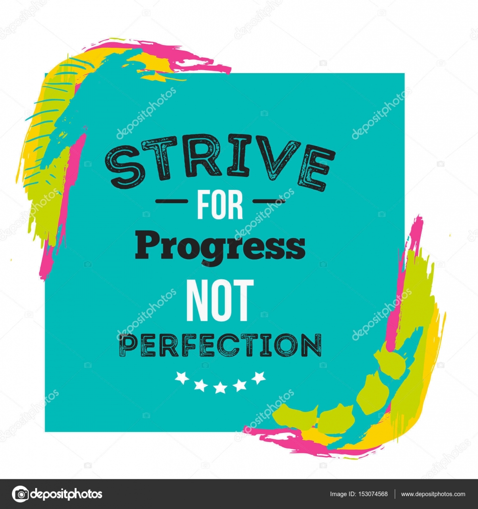 Motivational quote poster about progress on bright background with ...