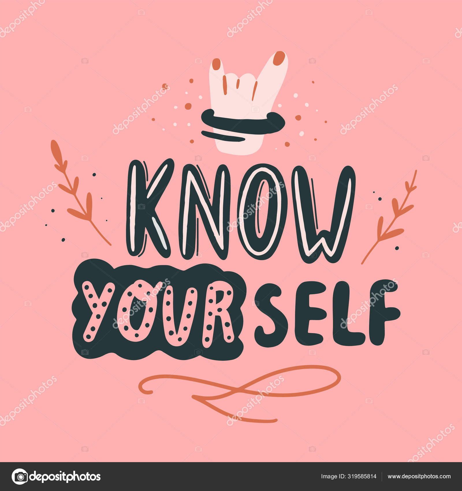 Know yourself poster quote. Motivational success concept, decorative ...