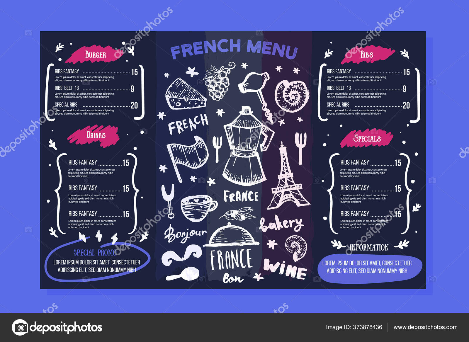 French Cafe Menu Design Free Printable And Customizable French Menu