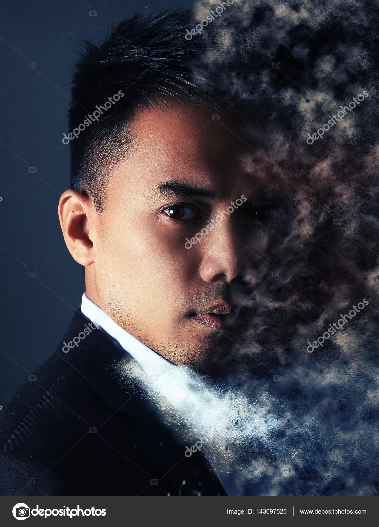 Man face with pixel dispersion effect Stock Photo by ©rdrgraphe 143097525