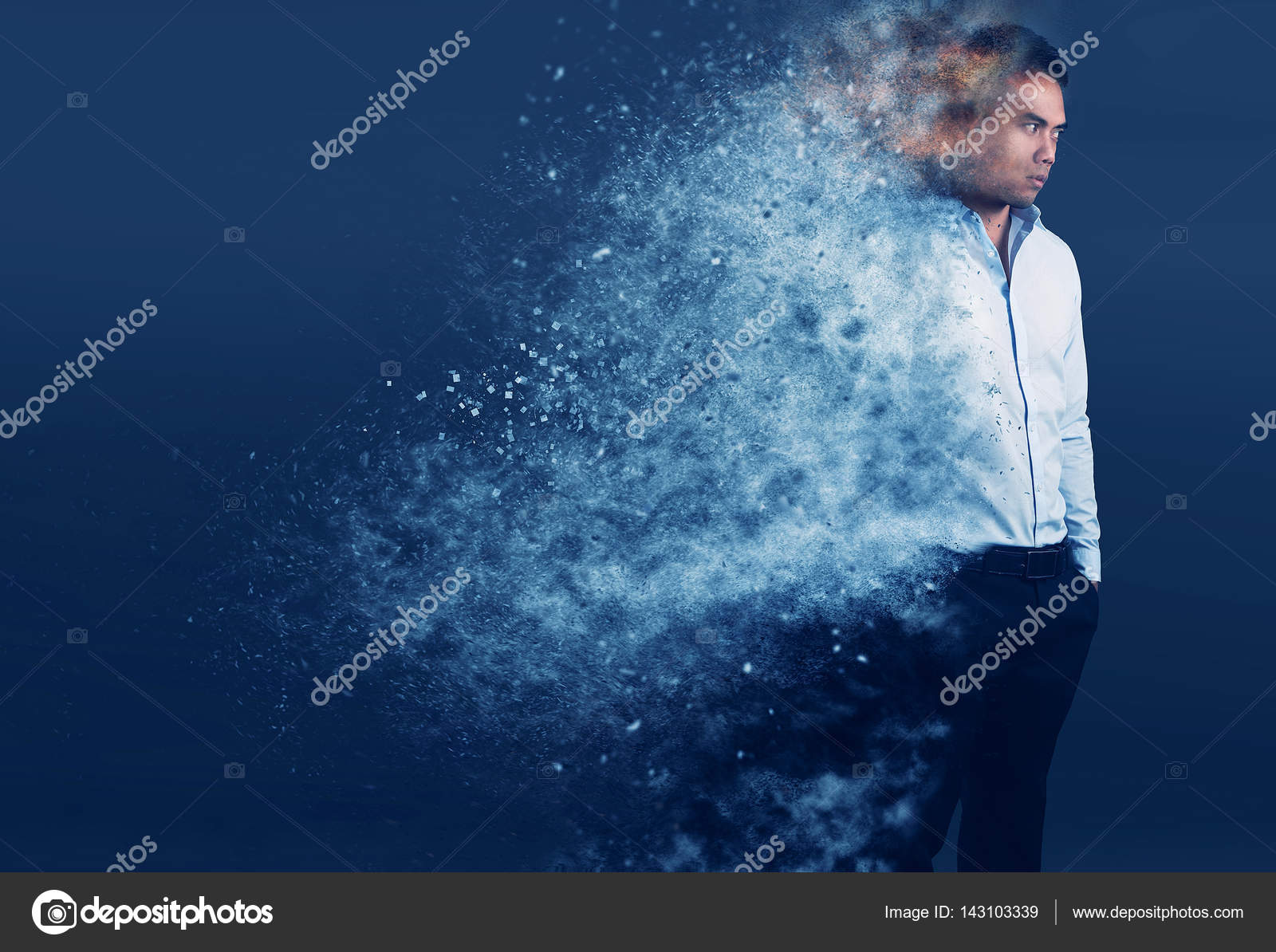 Elegant man with a pixel dispersion effect — Stock Photo © rdrgraphe ...