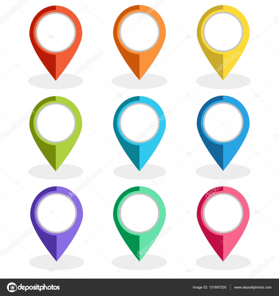Set of multi-colored map pointers. Stock Vector by ©GL_Sonts 131697200