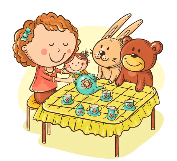 Tea party cartoon Vector Art Stock Images | Depositphotos