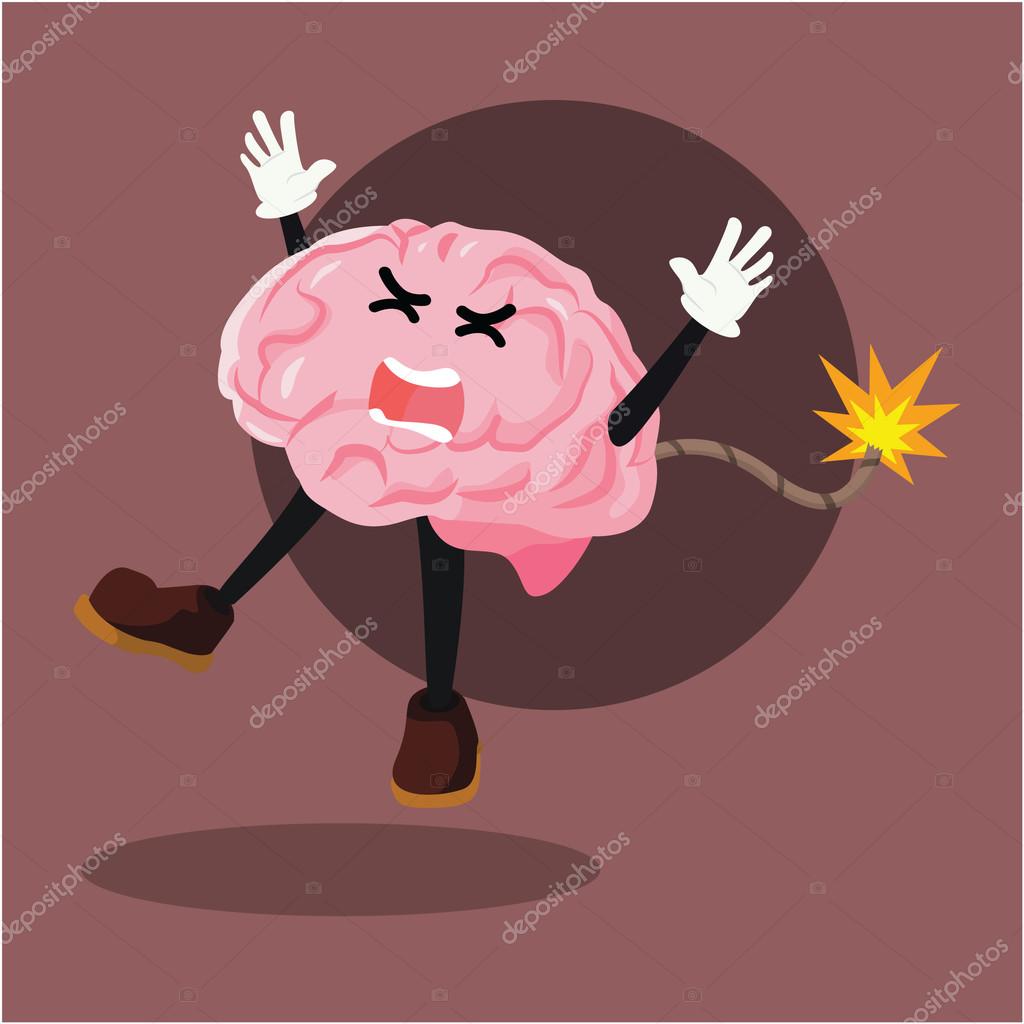 Stressed brain going to explode Stock Vector Image by ...