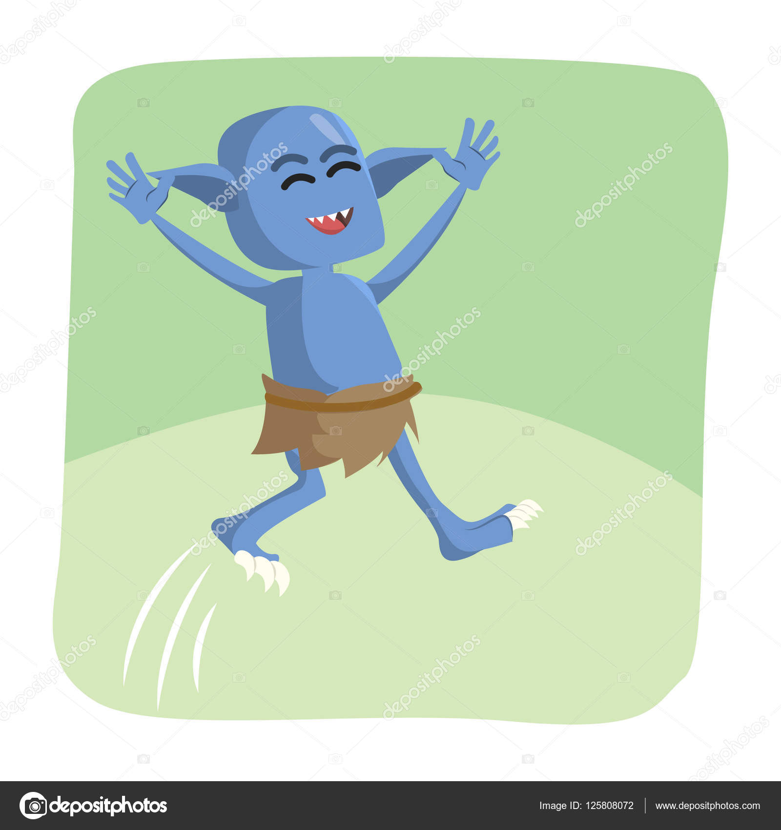 Blue monster jumping vector illustration design Stock Vector by ...