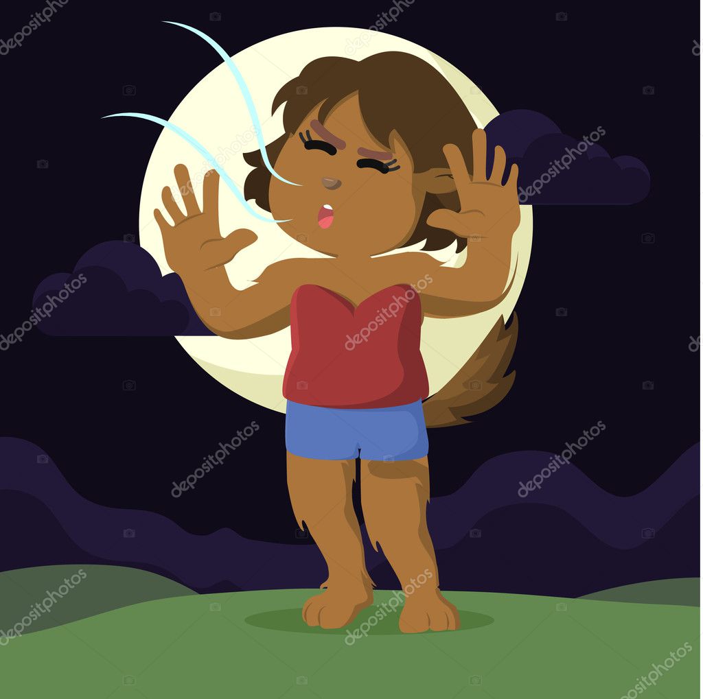 Cartoon Girl Werewolf