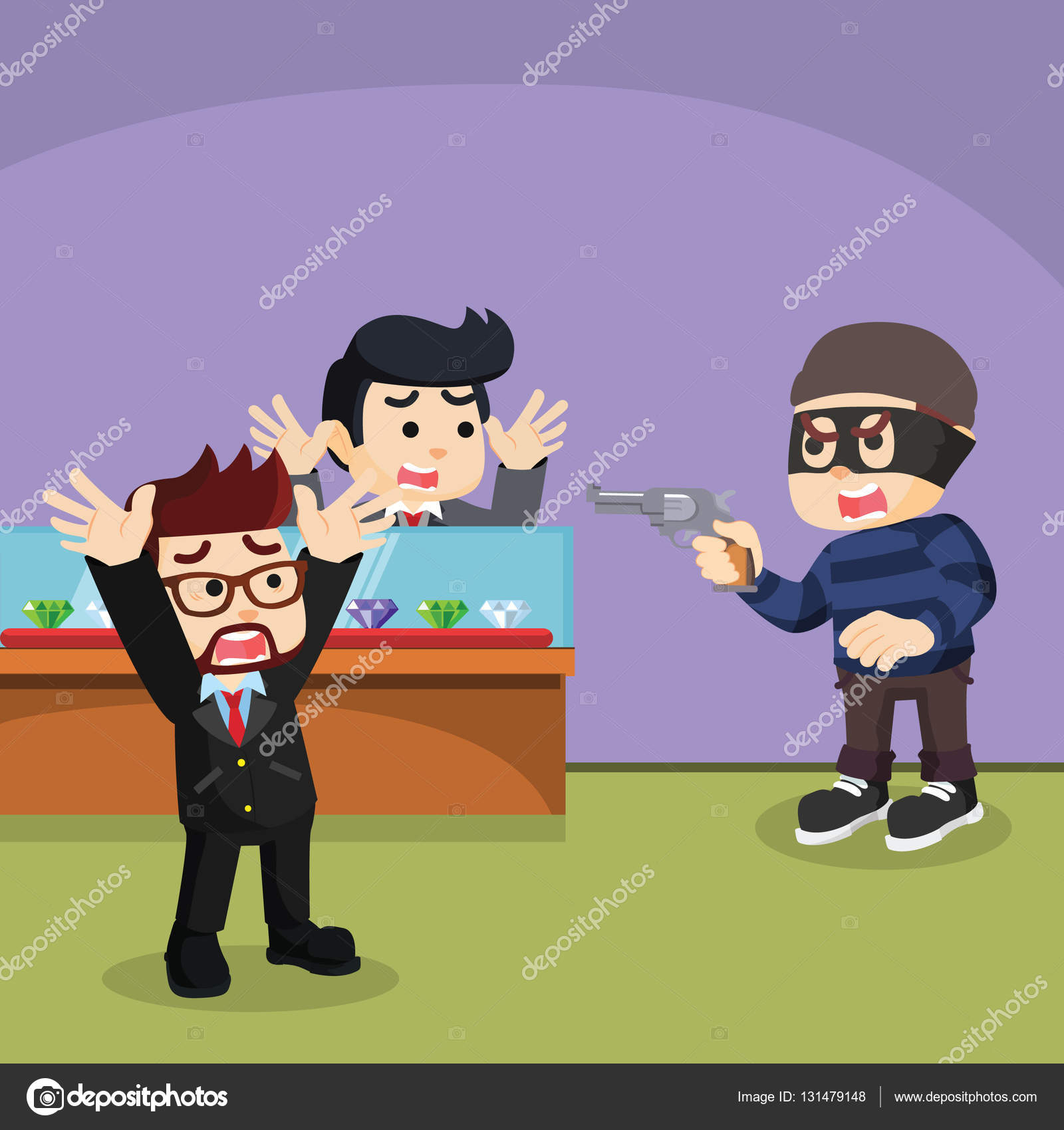 Thief robbing jewel store Stock Vector Image by ©funwayillustration ...