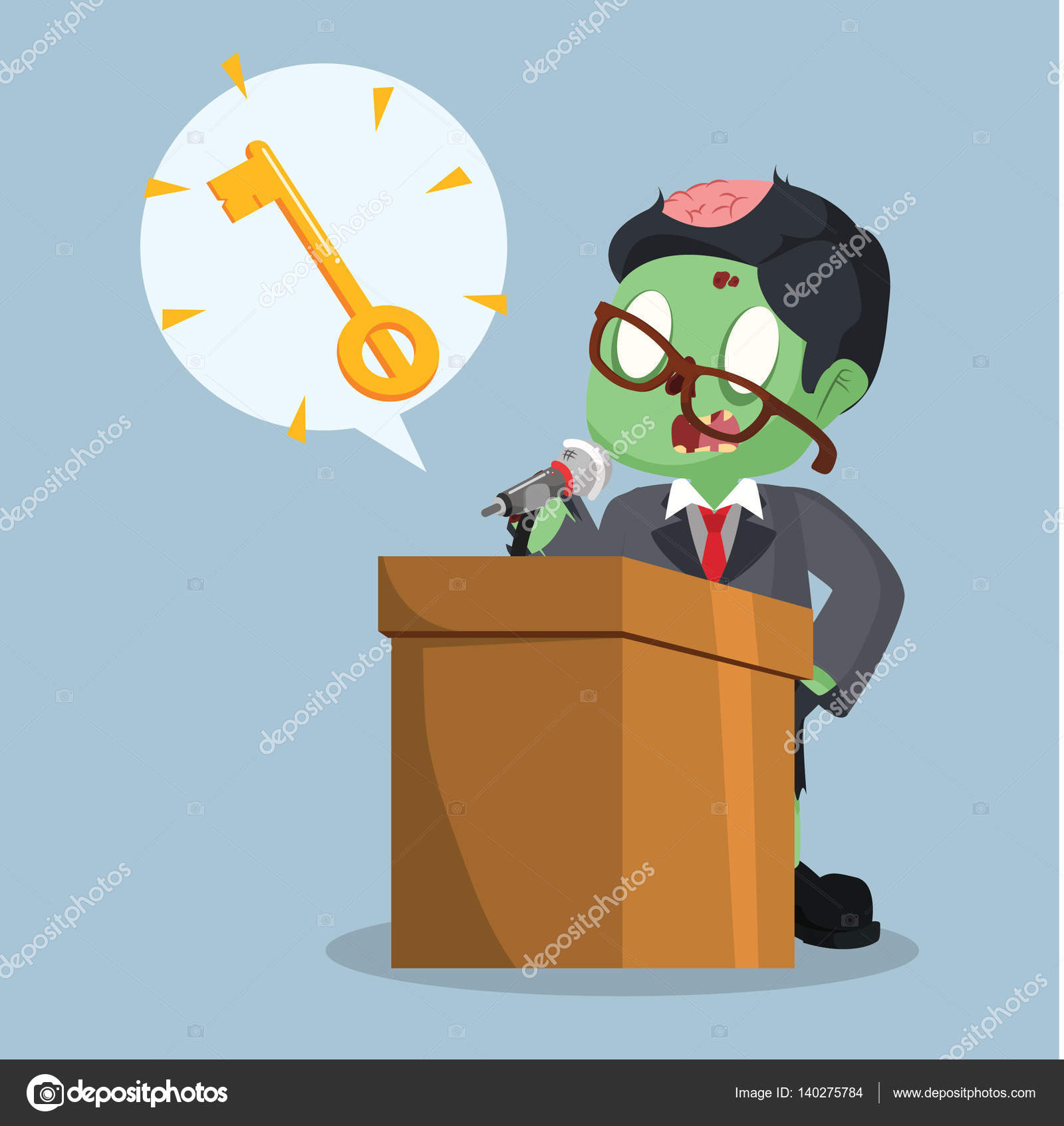 Zombie businessman with key callout Stock Vector Image by ...