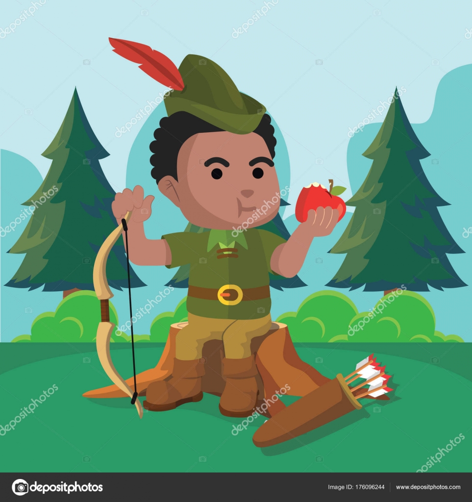 African Robin Hood Sitting Trunk Stock Vector Image by ...