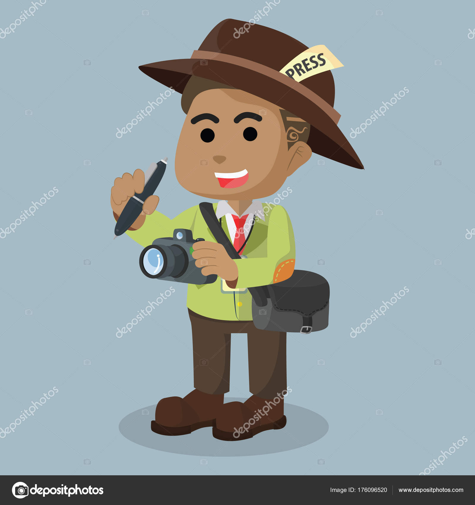African Journalist Character Design Stock Vector by ©funwayillustration ...