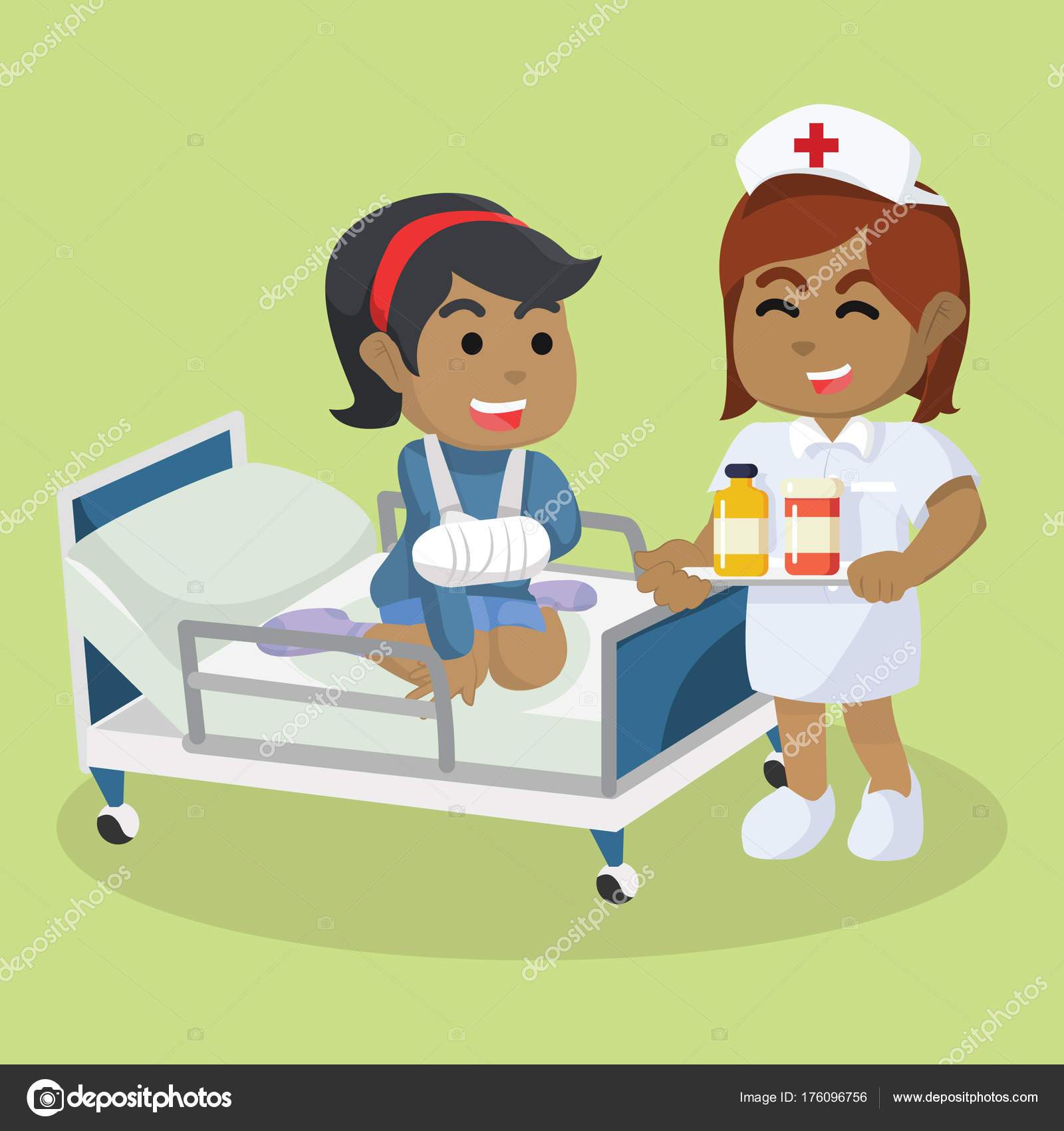 African Nurse Giving Medication Stock Vector by ©funwayillustration ...