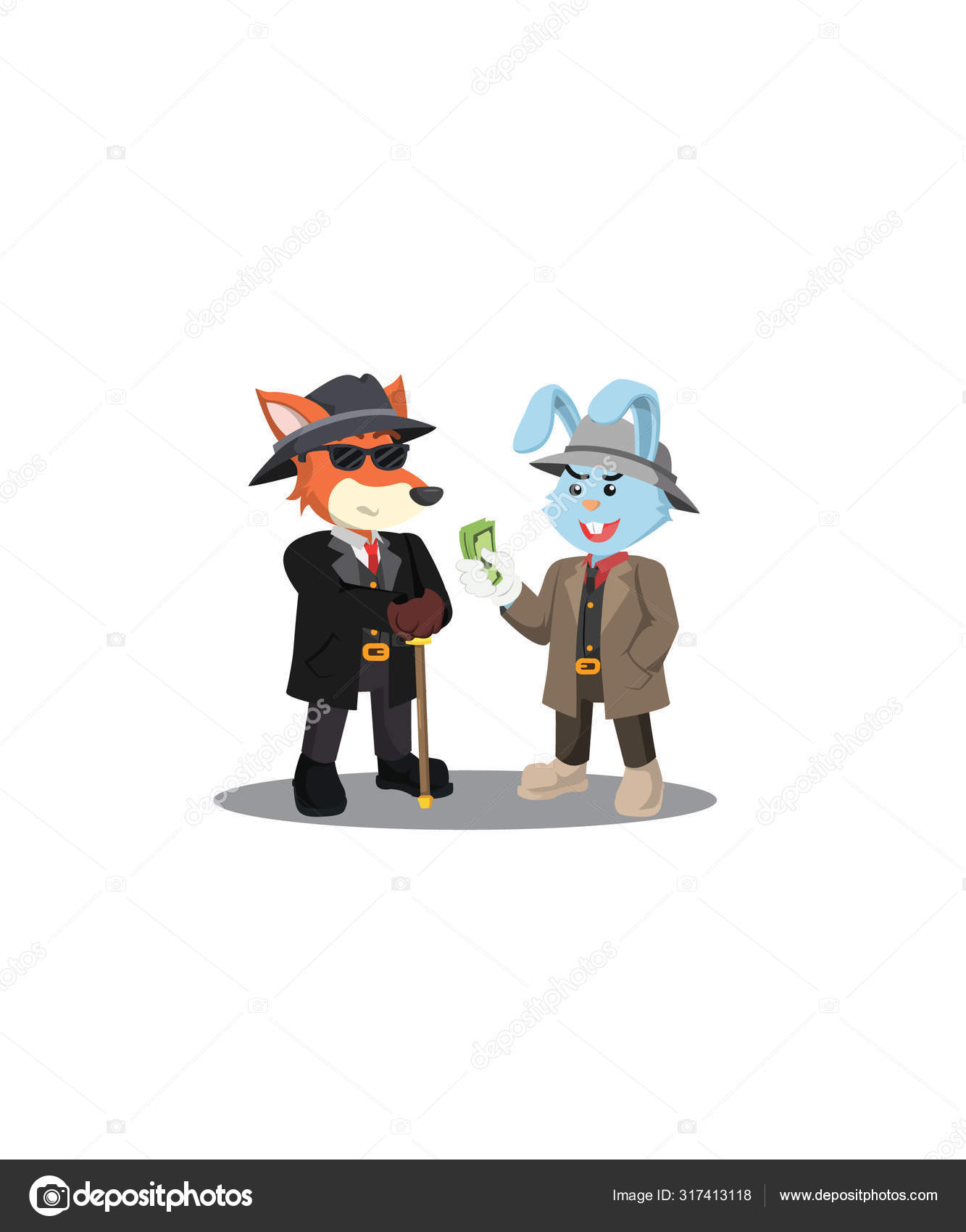 Mafia Rabbit Gives Money Mafia Boss Stock Vector Image by ...