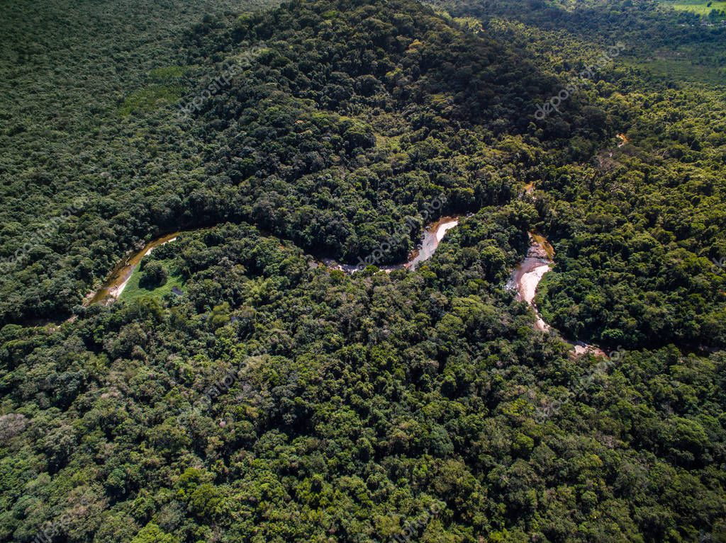 Top View of River in Rainforest, Brazil — Stock Photo © gustavofrazao ...