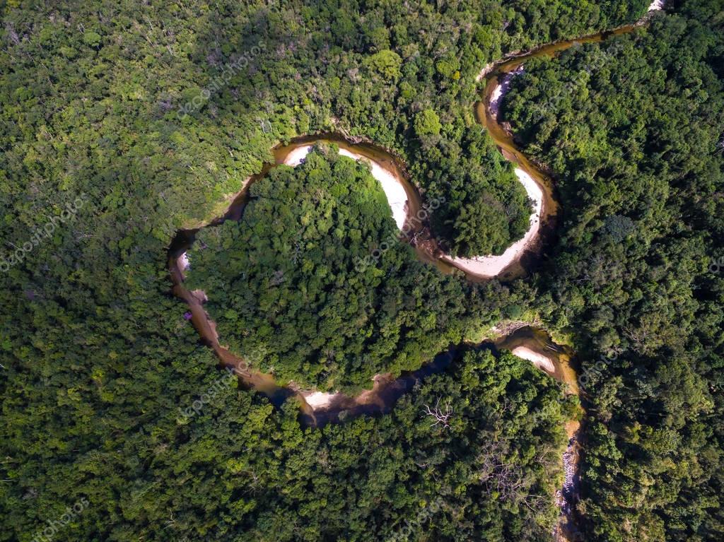 Top View of River in Rainforest, Brazil — Stock Photo © gustavofrazao ...