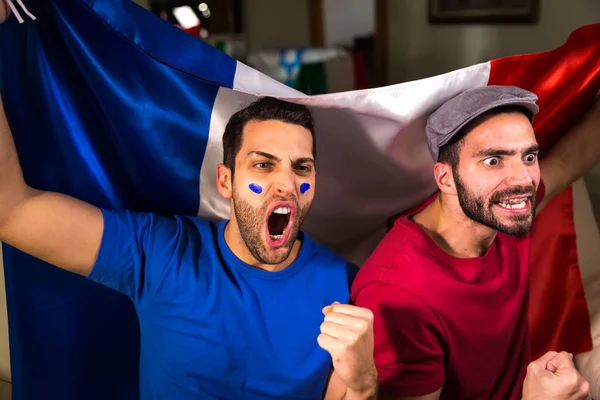 French Friends Celebrating with France Flag - Stock Image - Everypixel