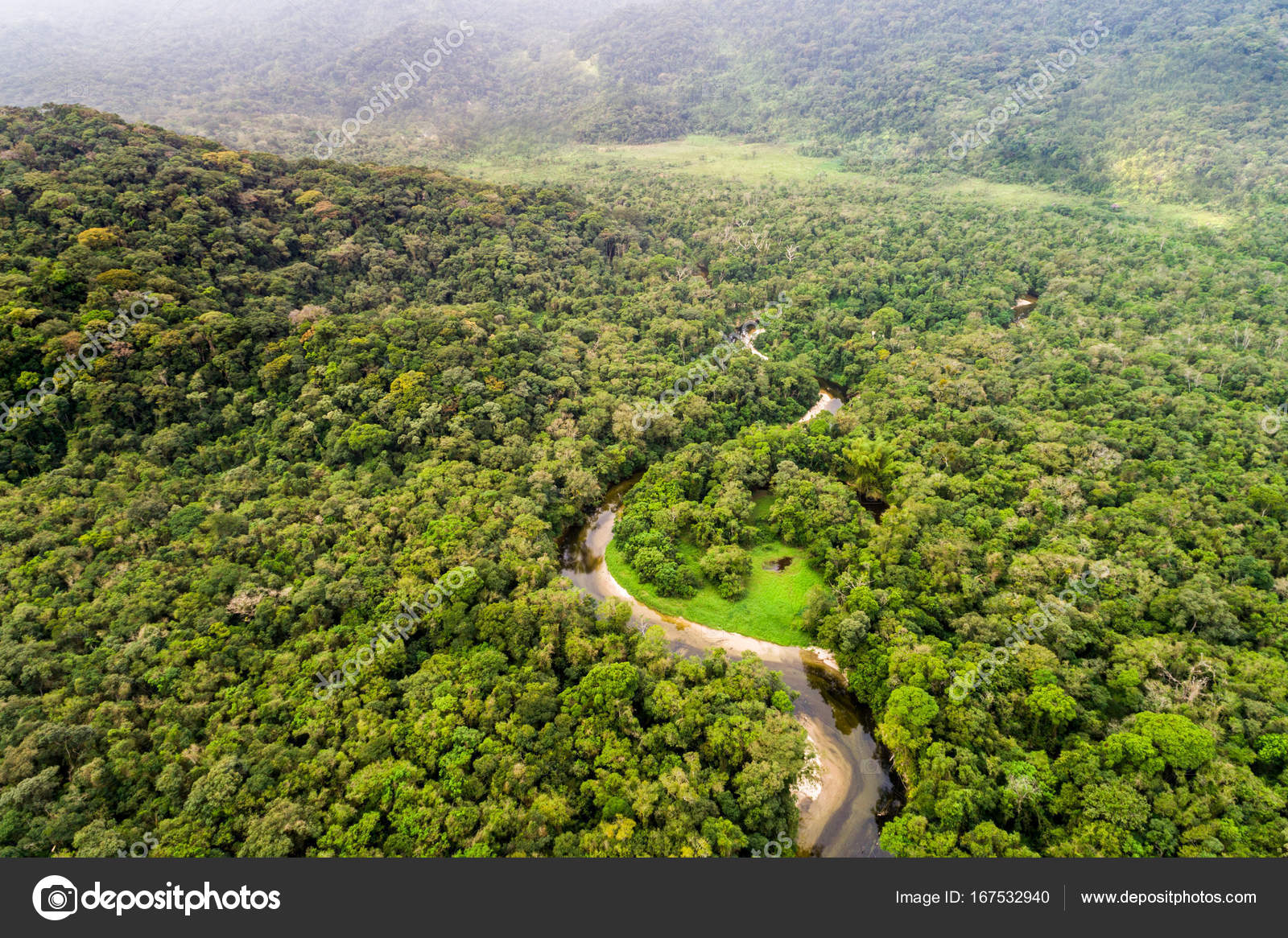Aerial View of Amazon Rainforest, South America Stock Photo by ...