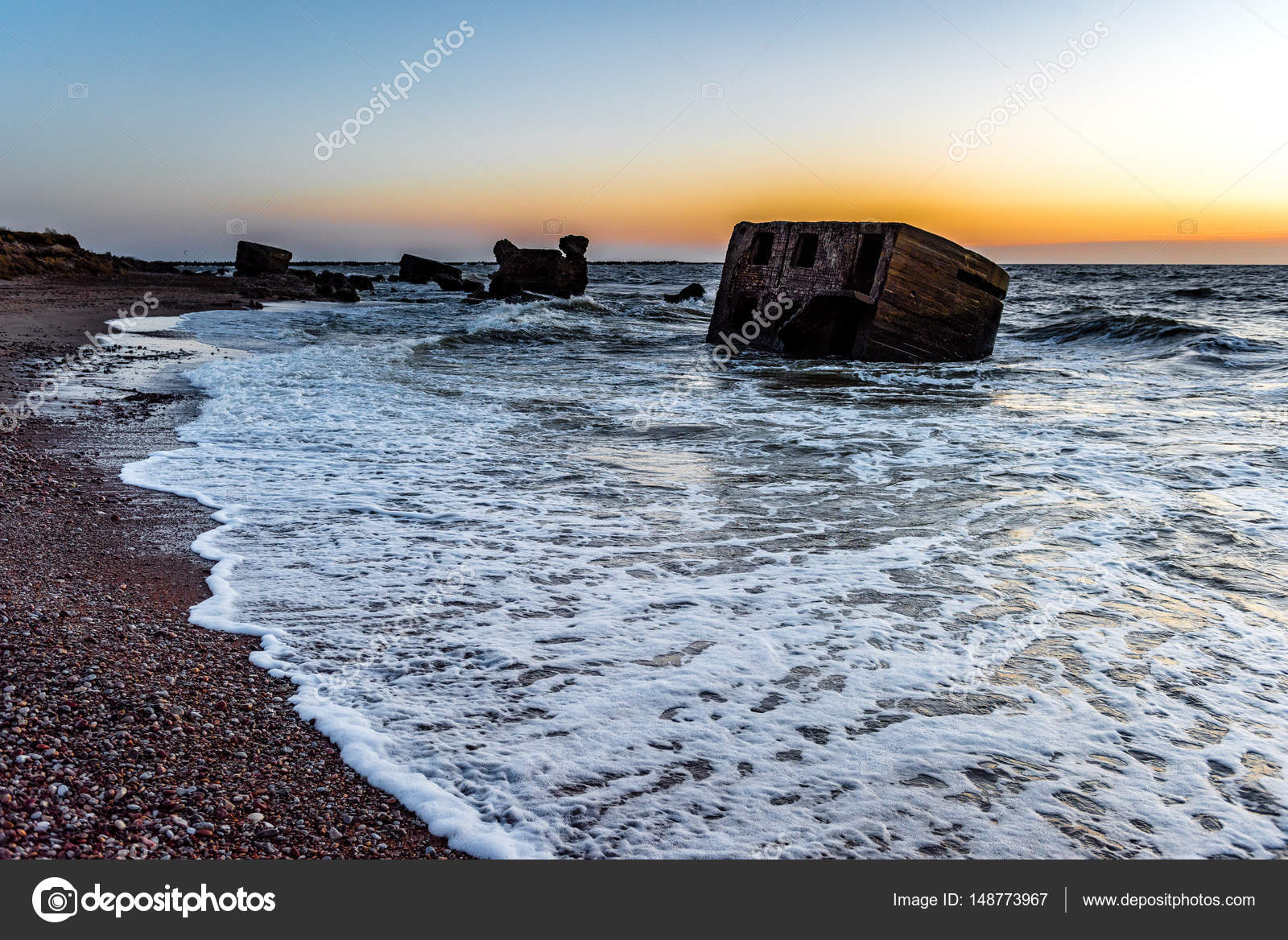Old war fort ruins on the beach Stock Photo by ©martinsvanags 148773967