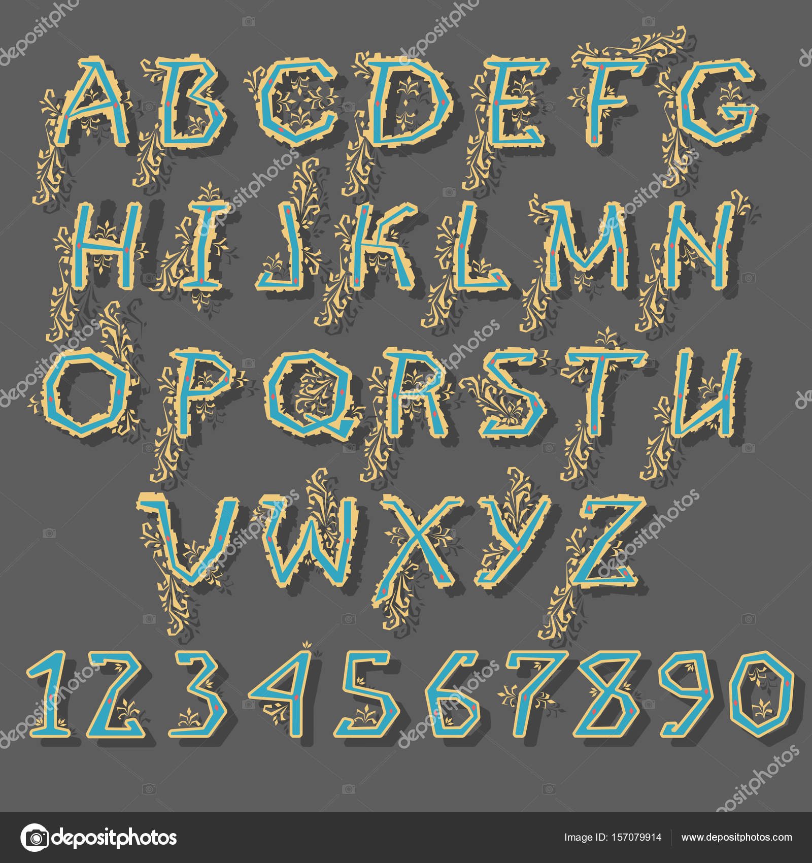 Royal Alphabet with graceful decor — Stock Photo © Prolegowoman #157079914