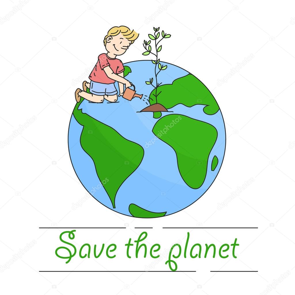 Salvar el planeta Vector de stock #129239516 de ©FranMarin