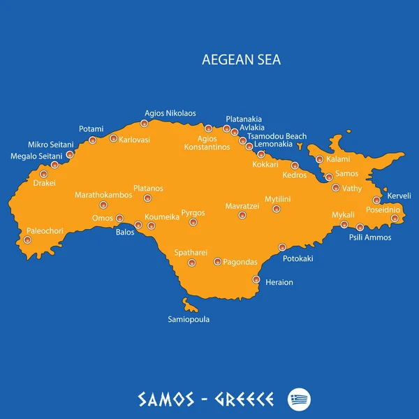 Samos mapa Vector Art Stock Images | Depositphotos