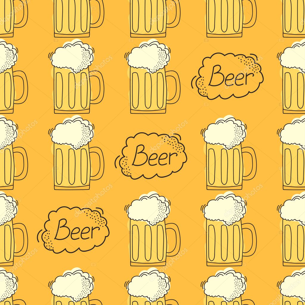 Beer pattern. Cartoon style. Stock Vector Image by ©innaqween@yandex.ru ...