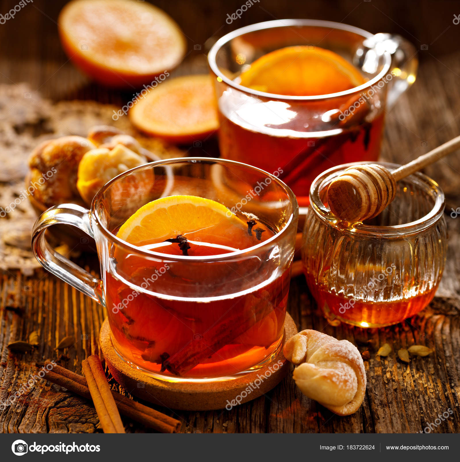 Spicy Citrus Hot Tea Ginger Cloves Cinnamon Orange Slices Delicious ...