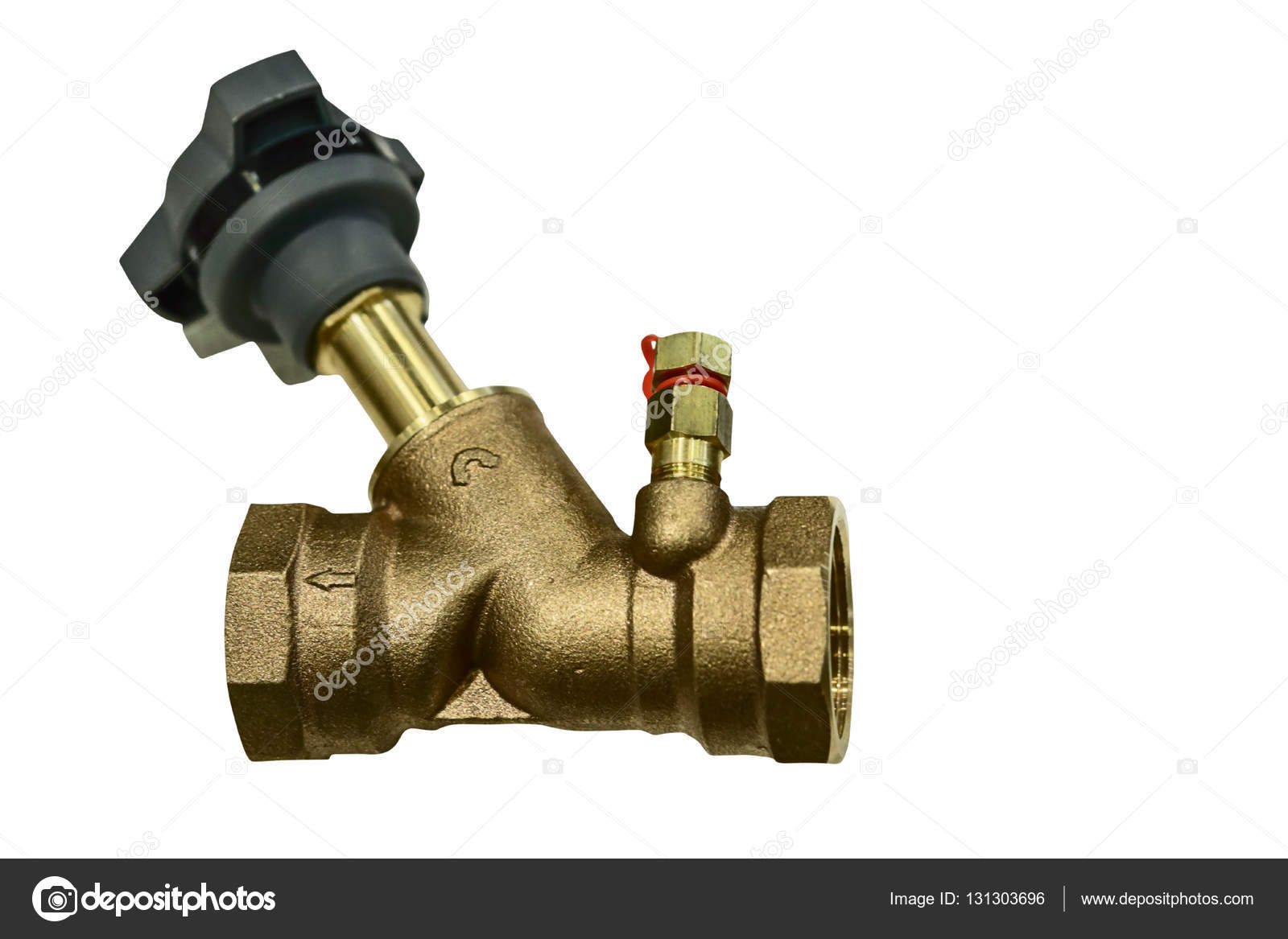 Modern control valve closeup isolated on white background — Stock Photo ...